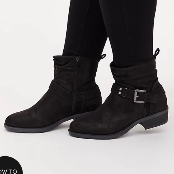 torrid | Shoes | Nwt Torrid Size 8w Black Moto Slouchy Boots | Poshmark